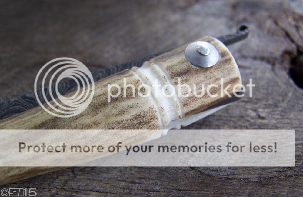 2 Damascus Antler Tip Friction Folders - End of Year Sale | BladeForums.com