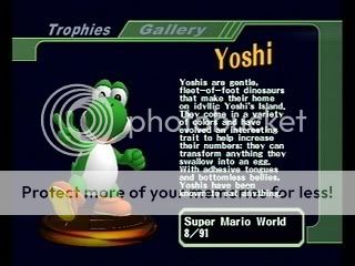Super Smash Bros. Melee : Yoshi Trophy (2) Menu Photo by PALDg21 ...